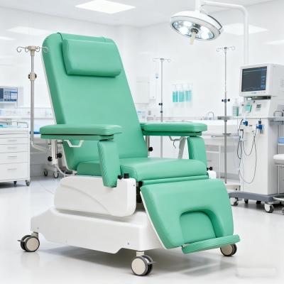 China Clinical Grade Electric Hemodialysis Seat With Lockable Casters And Retractable Footrest for sale