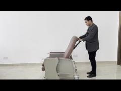 Manual Reclining Medical Chair For Seniors With Tray Table Heavy-Duty, Full-Body Recline For Elderly