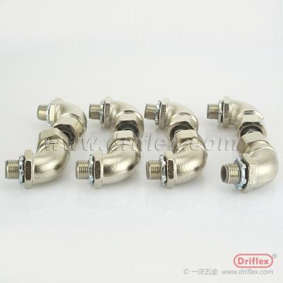 China Liquid tight flexible wire conduit Nickel plated Brass Connector brass hose pipe connectors for sale