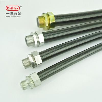 China Black PVC coated Liquid-tight squarelocked galvanized steel flexible conduit for sale