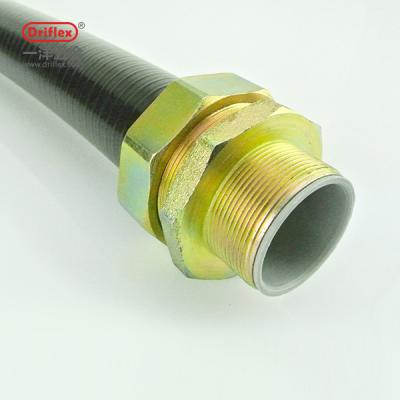 China gold zinc plated steel flexible conduit pipe electrical straight adapter made by driflex for sale