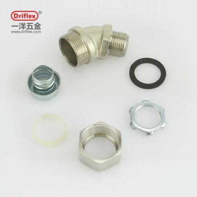 China 45deg elbow angle electrical flexible conduit wiring fittings made by driflex for sale