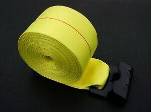 China Custom 4 Inch Flatbed Trailer Winch Strap With Flat Hook Tie Down Strap for sale