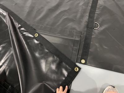 Cina Tessuti di trapaniera in PVC nero, solidi, semi-camion, trapaniera, trapaniera, trapaniere di legno in vendita