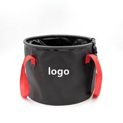 China 500d PVC Coated Fabric 20L Outdoor Camping Fishing Folding Bucket Car Cleaning Bucket for sale