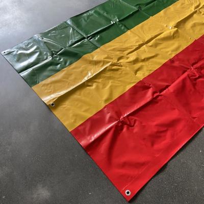 China 100 % Polyester Mildew Resistant  Vinyl Tarp Sheet With Flame Retardant And Tear Resistance for sale