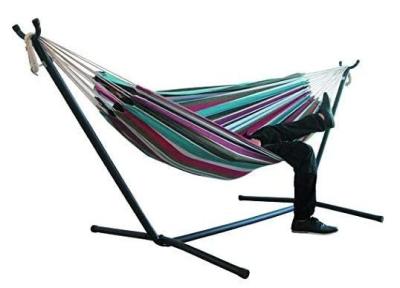China Portable Outdoor Folding Hammock 200kg Capacity Double Hammock With Stand for sale