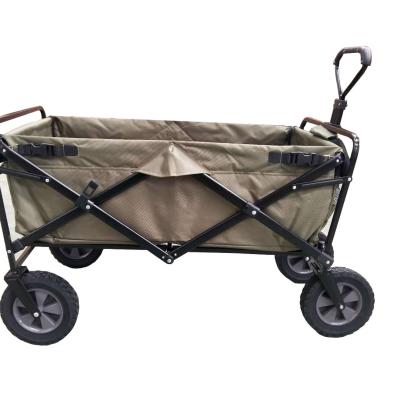 China Collapsible Outdoor Garden Camping Folding Wagon Heavy Duty 4-Wheel Iron Utility Cart for sale