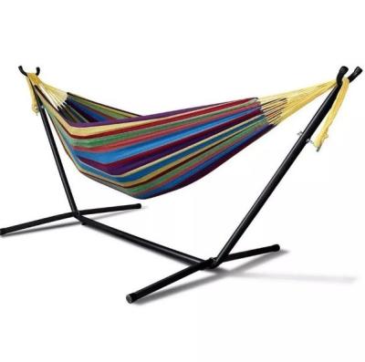 China Adjustable Steel Frame Fold Up Hammock With Stand Custom With Cotton Canvas for sale