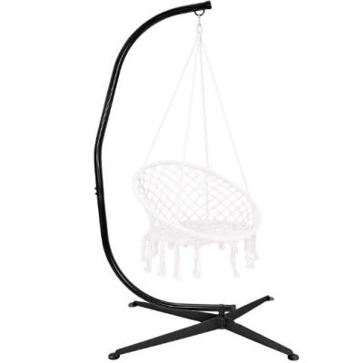 Outdoor Hanging Macrame Hammock Chair with 450LBS Capacity Steel Stand