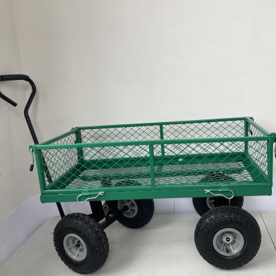 China Four-wheel Fire Wood Cart Heavy Duty Garden Cart for Heavy Load Firewood Transport for sale