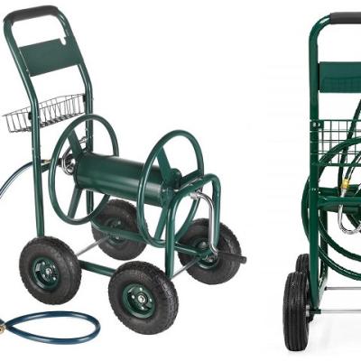China 60*102*42.5 Dimension Portable Iron Garden Lawn Watering Sprayer Hose Reel Storage Cart for sale