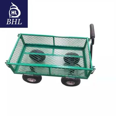Four-wheel Heavy Duty Garden Cart Wagon Cart 86*46*85 Dimension for Versatile Gardening