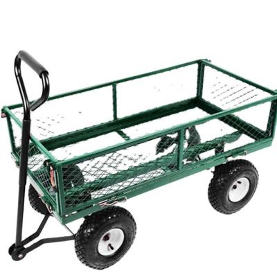 Cina Camionetto di attrezzi per carrelli pieghevoli per giardino a maglia di acciaio verde per manovrabilità di utilità portatile in vendita