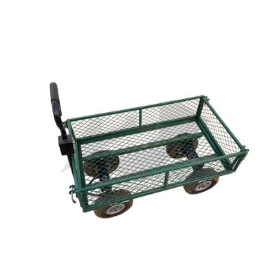 Cina Port di Qingdao Green Heavy Duty Folding Steel Outdoor Beach Mesh Wagon per attrezzi da giardino in vendita