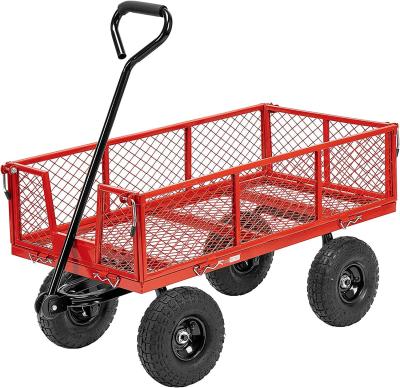 China 500LBS Capacity Iron Heavy Duty Folding Garden Wagon Cart for Heavy-Duty Outdoor Work for sale