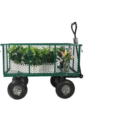 Cina Carro da giardino portatile in metallo verde, pesante e facile da manovrare in vendita