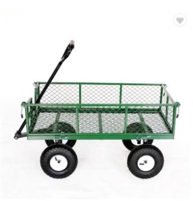 China Iron Wagon Cart Heavy Duty Utility Garden Lawn Wheelbarrow Trailer 86*46*85 Dimensions for sale
