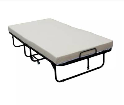 China Modern Design Foldable Cot Bed Frame Twin Full Size for Home or Hotel Iron Metal Frame for sale