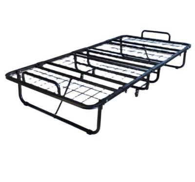 China Home or Hotel Bedroom Foldable Iron Bed Frame with Mattress Modern Metal Rollaway for sale