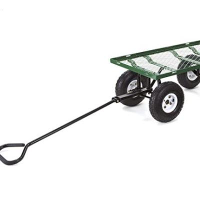 中国 青島港の荷乗用のための緑色重用芝生庭園ヤードトロッキーワゴン 販売のため
