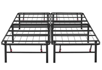 China Hotel Double Bed Base with Queen Size Folding Steel Frame and Soft Mattress Base Black for sale