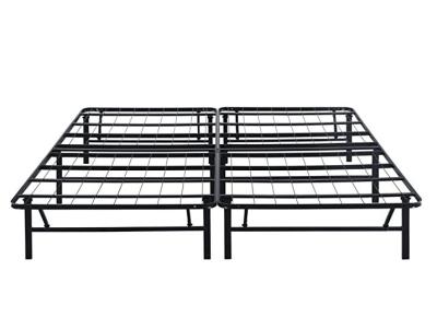 China Hotel Double Bed Base with Queen Size Folding Steel Frame and Soft Mattress Base Black for sale
