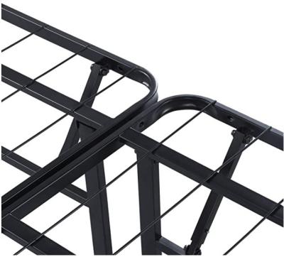 China Hotel Double Bed Base with Queen Size Folding Steel Frame and Soft Mattress Base Black for sale
