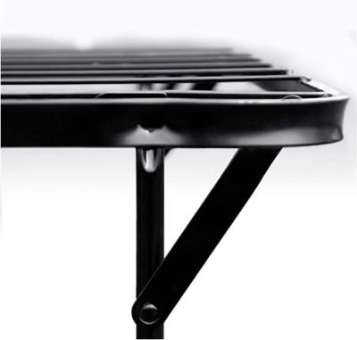 China Hotel Double Bed Base with Queen Size Folding Steel Frame and Soft Mattress Base Black for sale