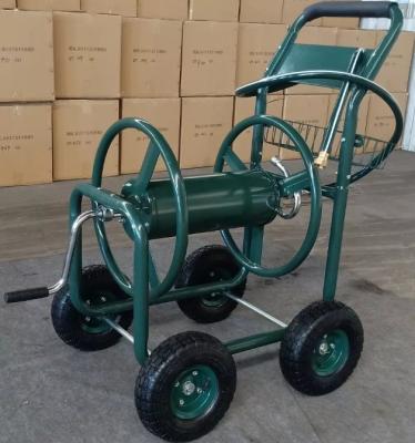 Chariot à rouleaux de tuyau portable vert pour un jardinage extérieur pratique 60*102*42,5 dimensions