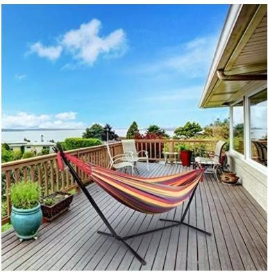 China Double Hammock Chair With Stand 260KGS Weight Capacity Customized Color Storage Carry Bag for sale