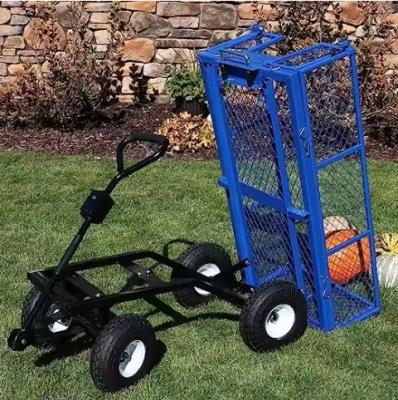 China 400-lbs Capacity Hand Trolley Truck Dump Dolly for Heavy-duty Four-wheel Garden Cart for sale