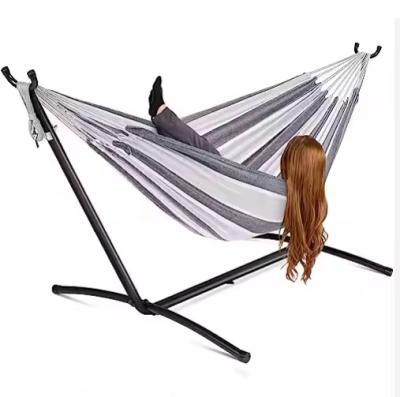 China Soft And Comfortable Hammock Swing Chair  Iron Tube Frame Portable Beach Hammock for sale