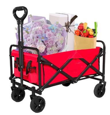 Cina Carro da spiaggia ripiegabile portatile per uso esterno per alimentari Shopping Campeggio Giardino sportivo con grande capacità nero in vendita