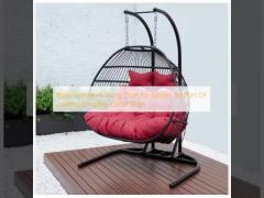 200 kg Silla oscillante nera per giardino esterno