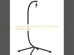 Black Hammock Swing Chair with Iron Tube Frame and Comfortable Design