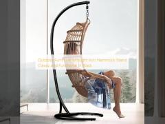 Outdoor Furniture Wrought Iron Hammock Stand Classic and Functional in Black