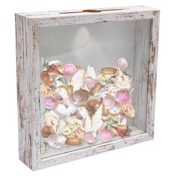Quality Best Selling Rustic White 8x8 Wood Display Case Shadow Box Frame Bulk Wholesale With Hd Glass for sale