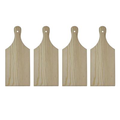 China Cheap Wholesale Wood Trays Package of 4 Unfinished Wooden Mini Cutting Boards Decorating Crafting Tray for sale