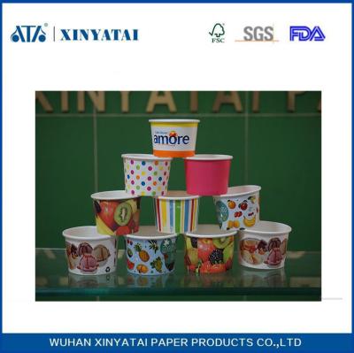 Cina Logo personalizzato monouso di carta Ice Cream Cups per yogurt o latte 16 once Rosso Bianco Multi Color in vendita