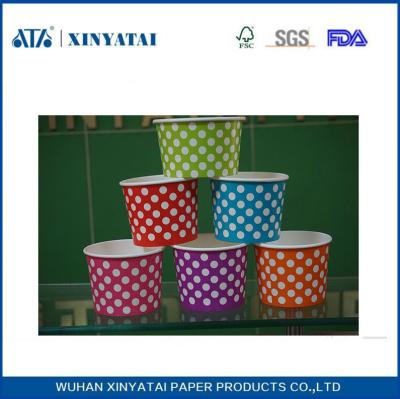 Cina Logo personalizzato monouso di carta Ice Cream Cups per yogurt o latte 16 once Rosso Bianco Multi Color in vendita