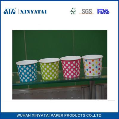 China Gerecycled papier Ice Cream Kopjes met Custom Printing Stip 24oz Paper Soup Cups Te koop