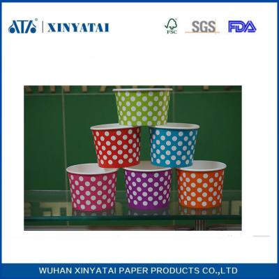China Gerecycled papier Ice Cream Kopjes met Custom Printing Stip 24oz Paper Soup Cups Te koop