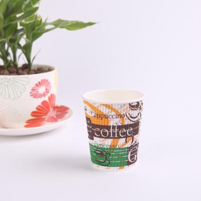 Cina Riciclato carta su misura tazze, tazze di carta piccola ondulazione per caffè da asporto o Soda in vendita