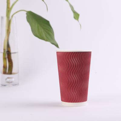 Cina 20 once 600ml ecologiche personalizzate Ripple Bicchieri di carta riciclata, coppette monouso in vendita