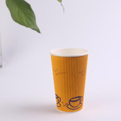 Cina 20 once 600ml ecologiche personalizzate Ripple Bicchieri di carta riciclata, coppette monouso in vendita