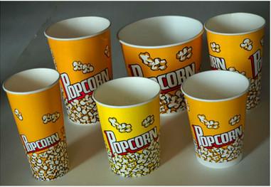 China Custom Printed Paper Popcorn Buckets Greaseproof and Waterproof Popcorn Container for sale