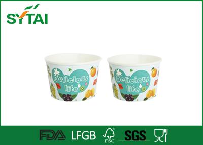 Cina Ricicli le insalatiere eliminabili delle tazze del gelato della carta blu con il cucchiaio dei coperchi in vendita