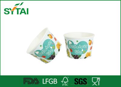 Cina Ricicli le insalatiere eliminabili delle tazze del gelato della carta blu con il cucchiaio dei coperchi in vendita