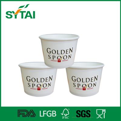 Cina tazze di carta eliminabili delle tazze/yogurt del gelato della carta di 12oz 16oz in vendita